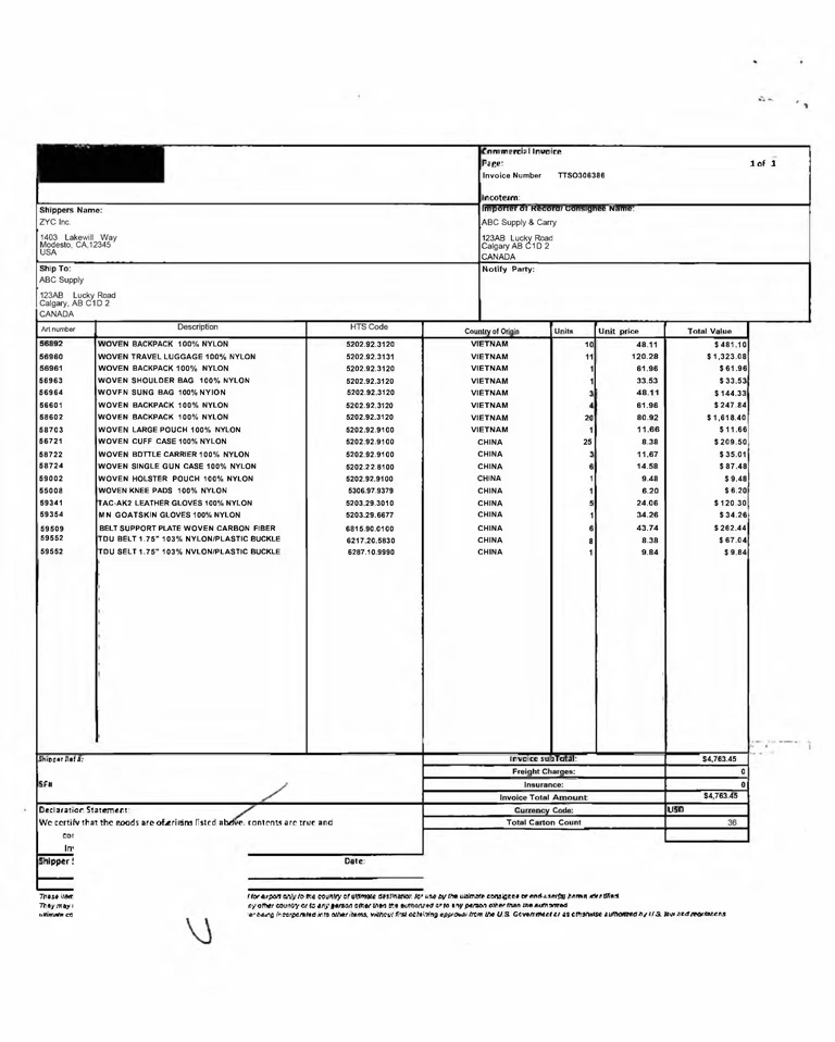 Commercial invoice automation - Vantage Document AI