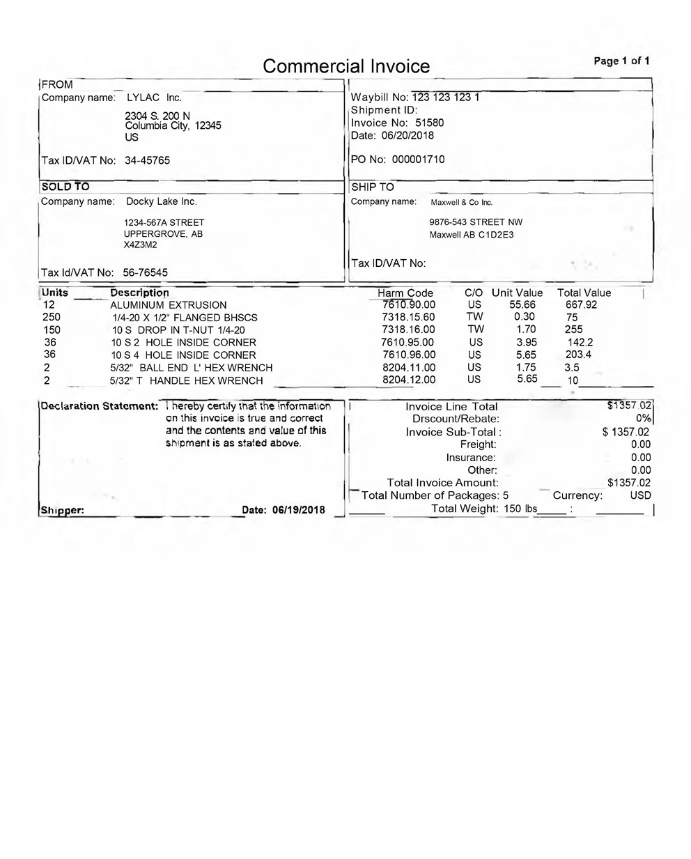 Commercial invoice automation - Vantage Document AI
