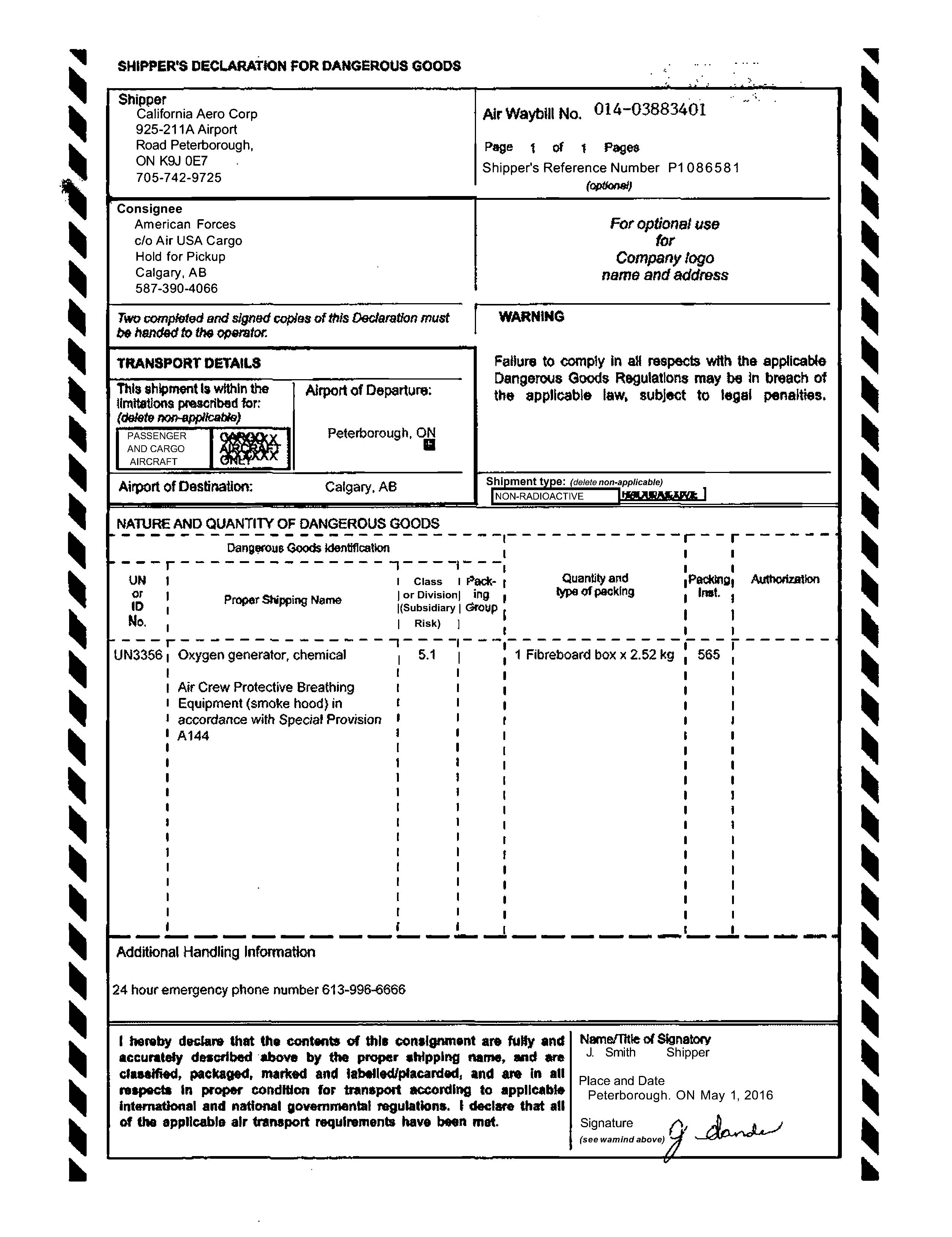 Dangerous Goods Declaration Ocr And Automation