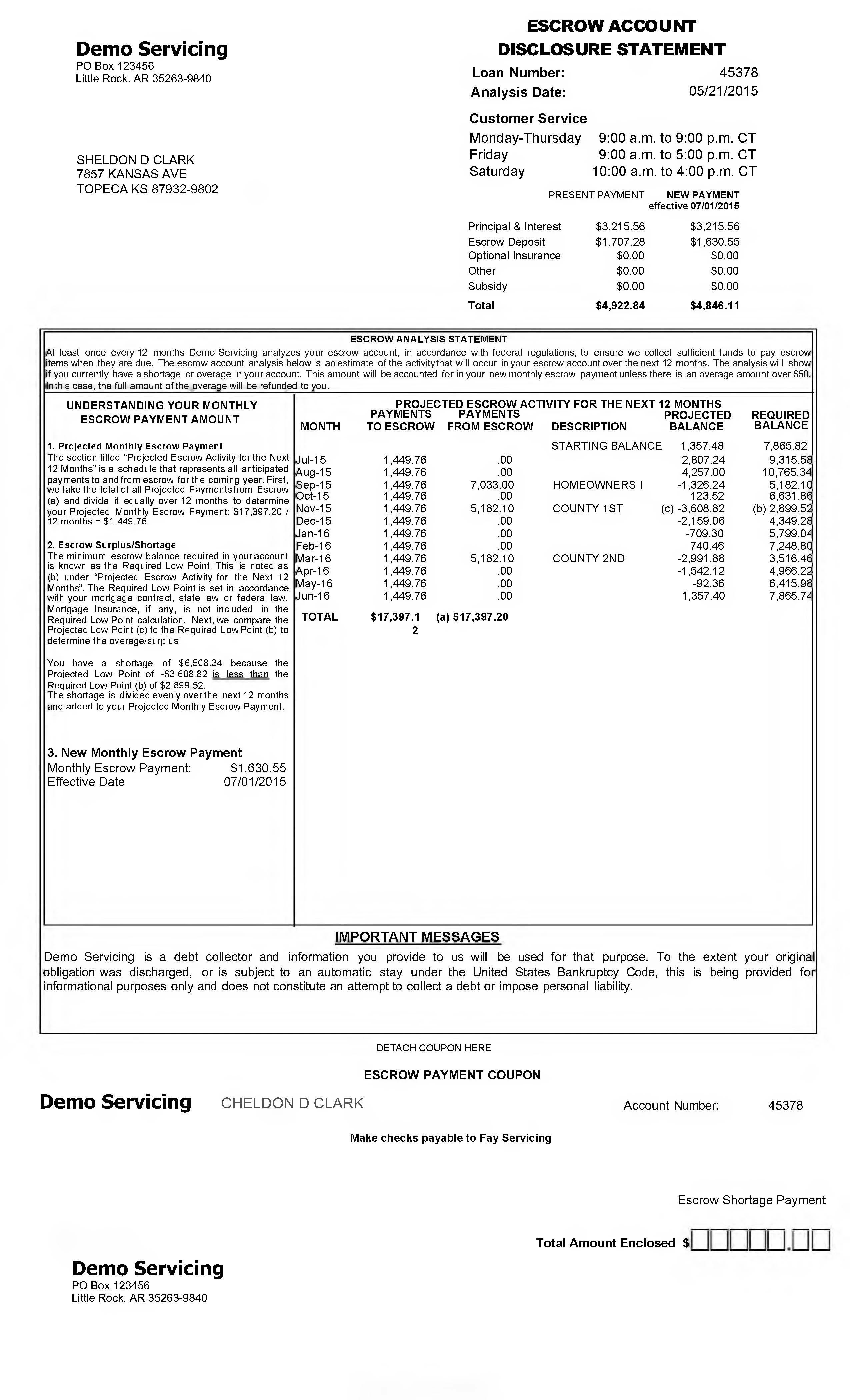 Escrow Statemmet OCR | ABBYY Vantage Document AI