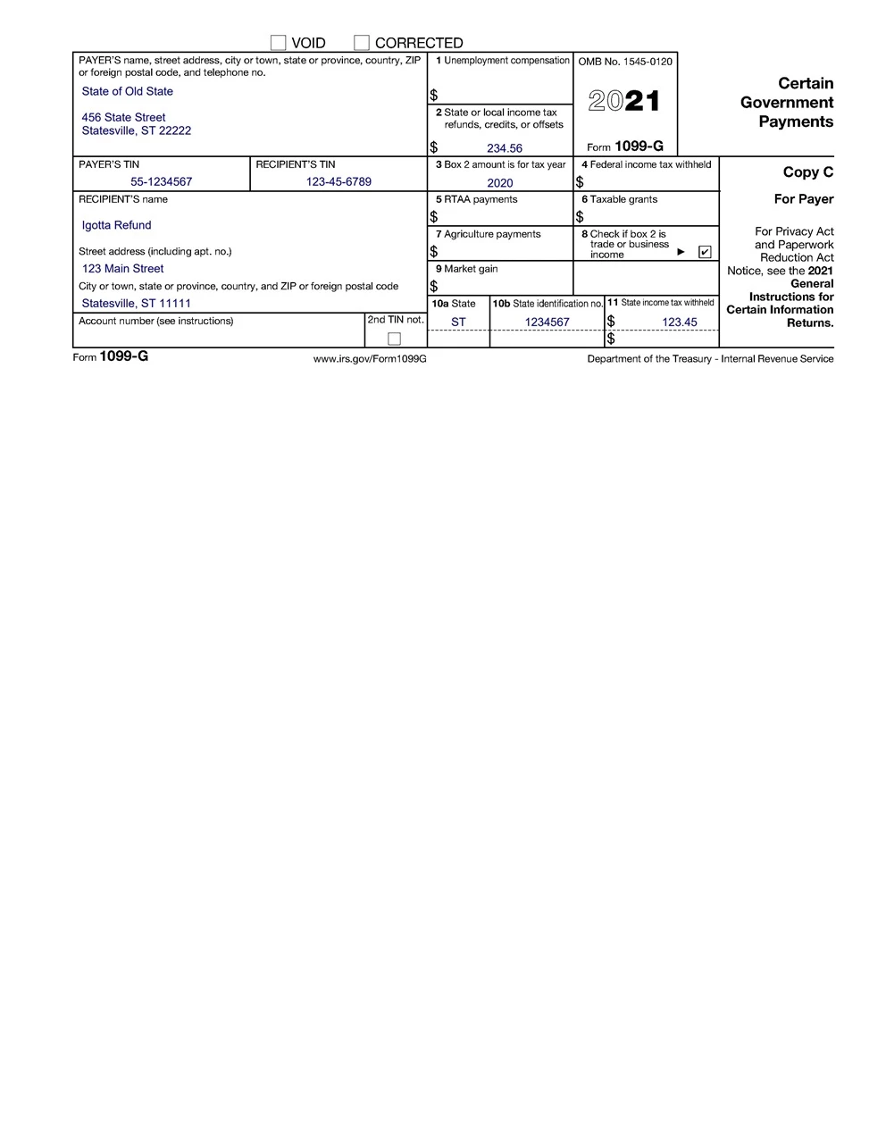 IRS Form 1099-g Automated Document Processing | Vantage Document AI