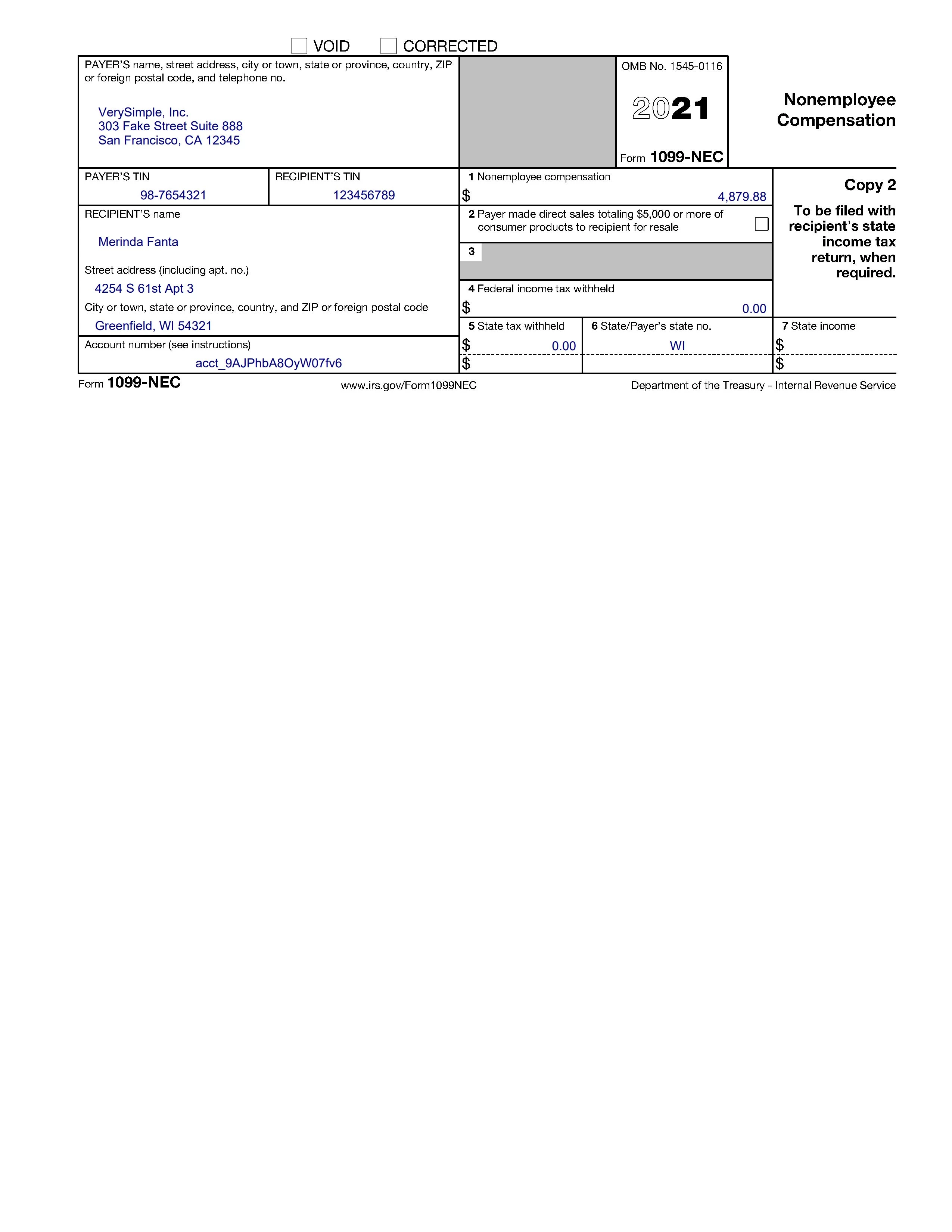 IRS Form 1099-nec Automated Document Processing | Vantage Document AI