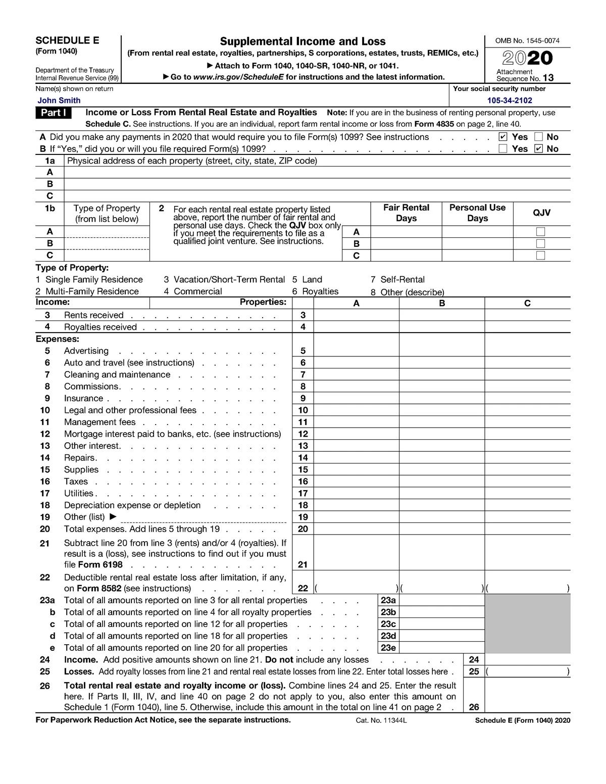 IRS Form 1040 Schedule-E Automated Document Processing | Vantage ...