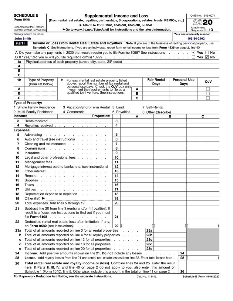 IRS Form 1040 Schedule-E Automated Document Processing | Vantage ...
