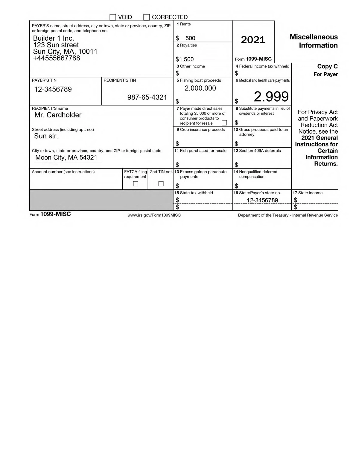 IRS Form 1099-misc Automated Document Processing | Vantage Document AI