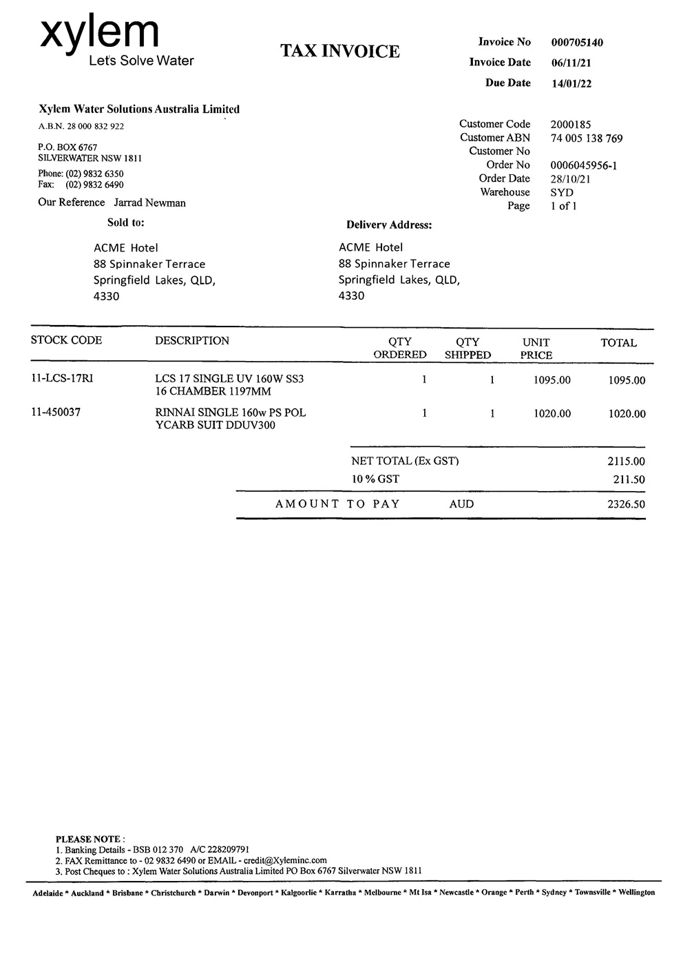 Australian invoice OCR and data extraction – Vantage Document AI