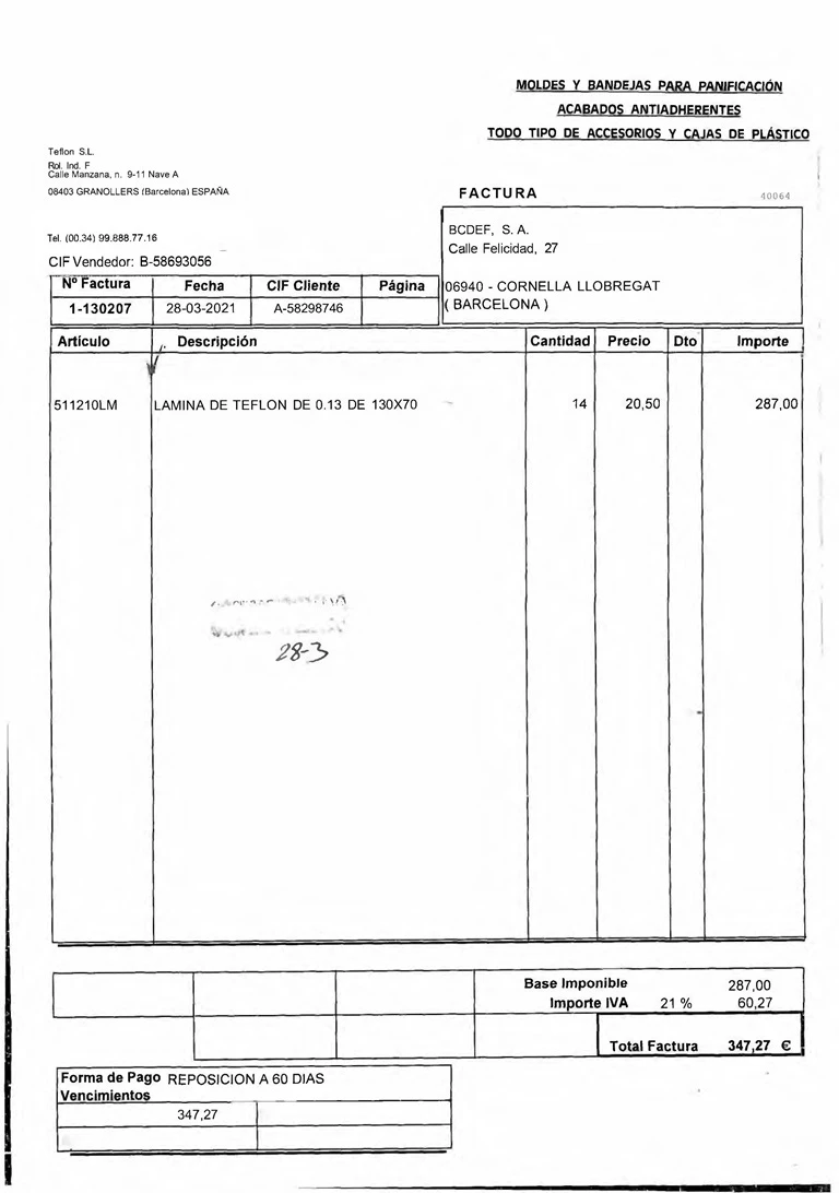 Spanish invoice data extraction – Vantage Document AI