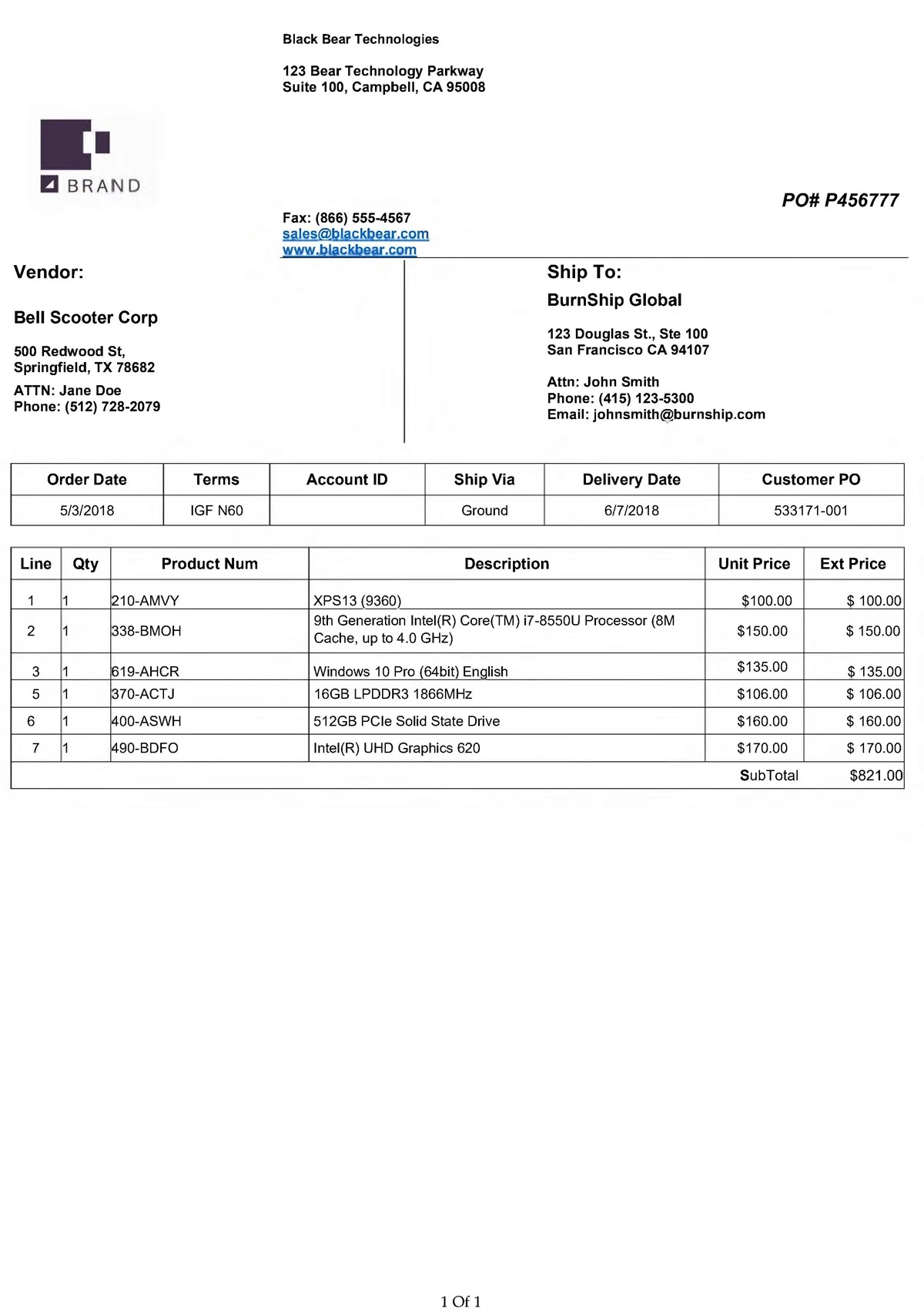 Purchase Order OCR | ABBYY Vantage Document AI