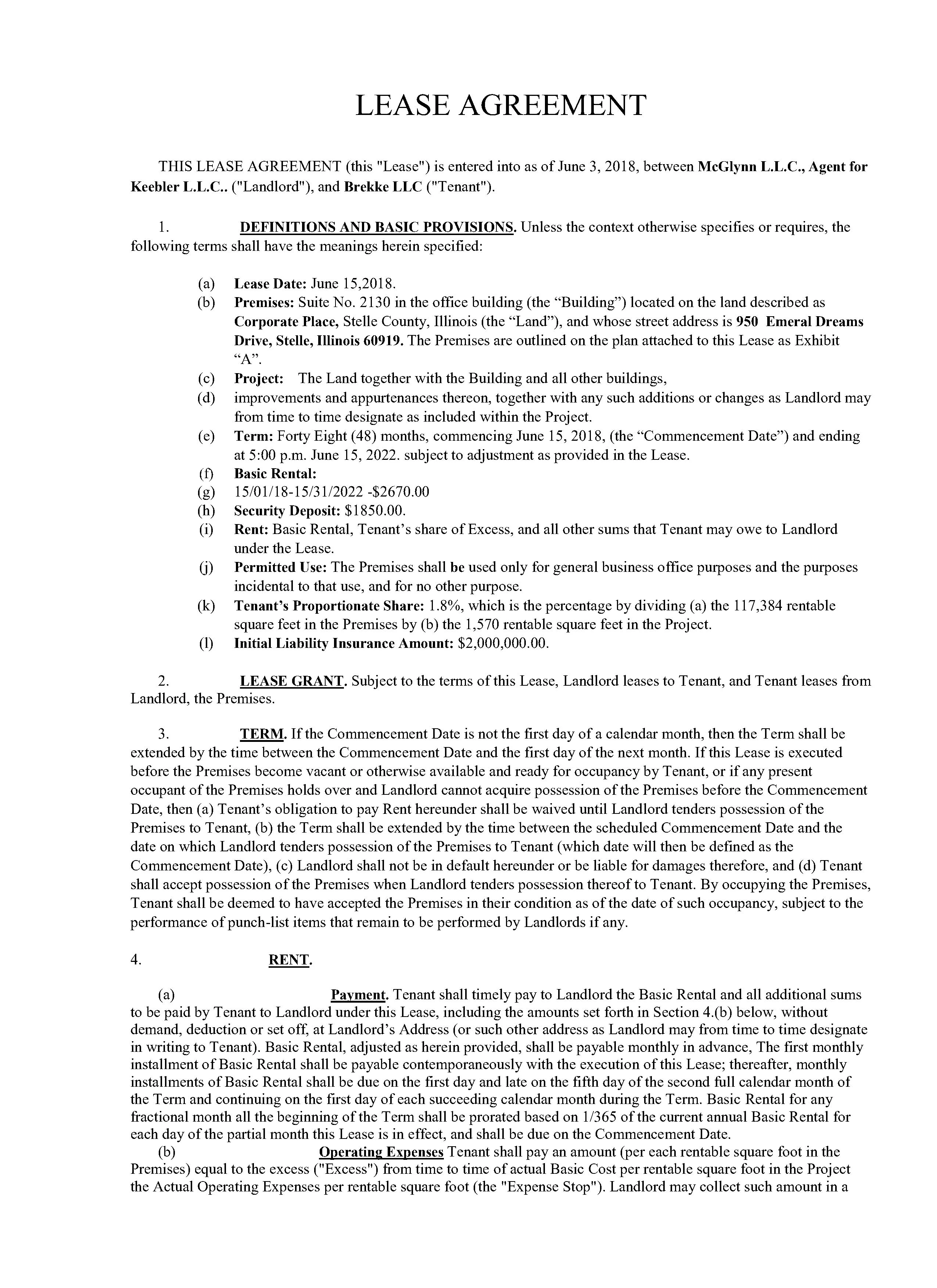 Lease Agreement Document Ocr Abbyy Vantage Document Ai